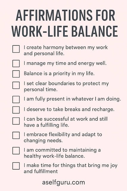 150 Powerful Affirmations for Work Life Balance...